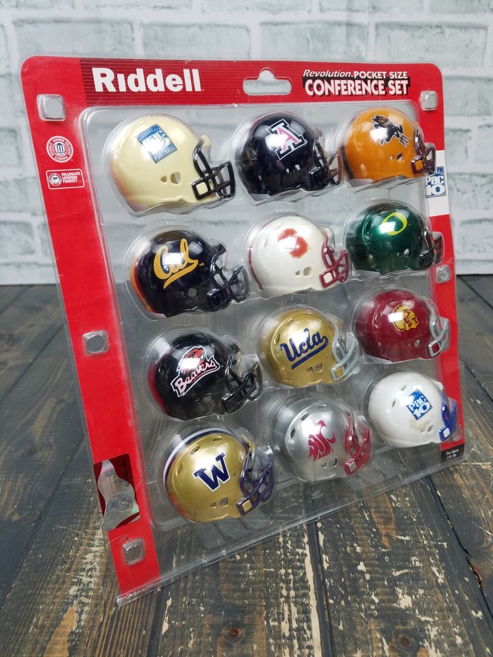 PAC 10 Conference Riddell Pocket Pro Football Helmet Set Traditional ...
