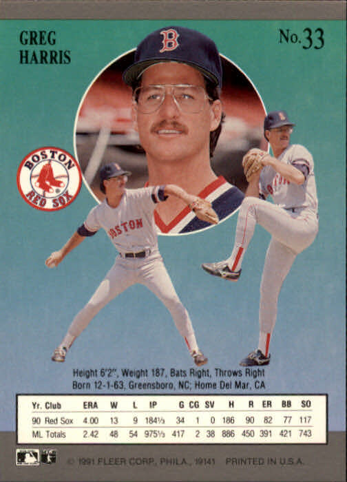 1991 Ultra #33 Greg A. Harris | eBay