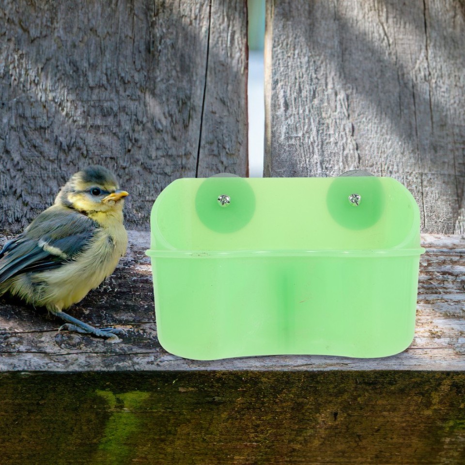 Bird Food Box Parrot Feeding Device Cage Cup Accessories Holder Plastic ...