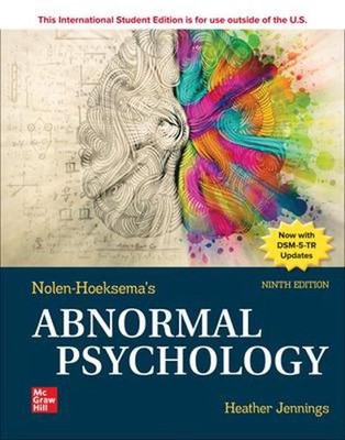 Abnormal Psychology ISE 9th Edition by Susan Nolen-Hoeksema Paperback ...