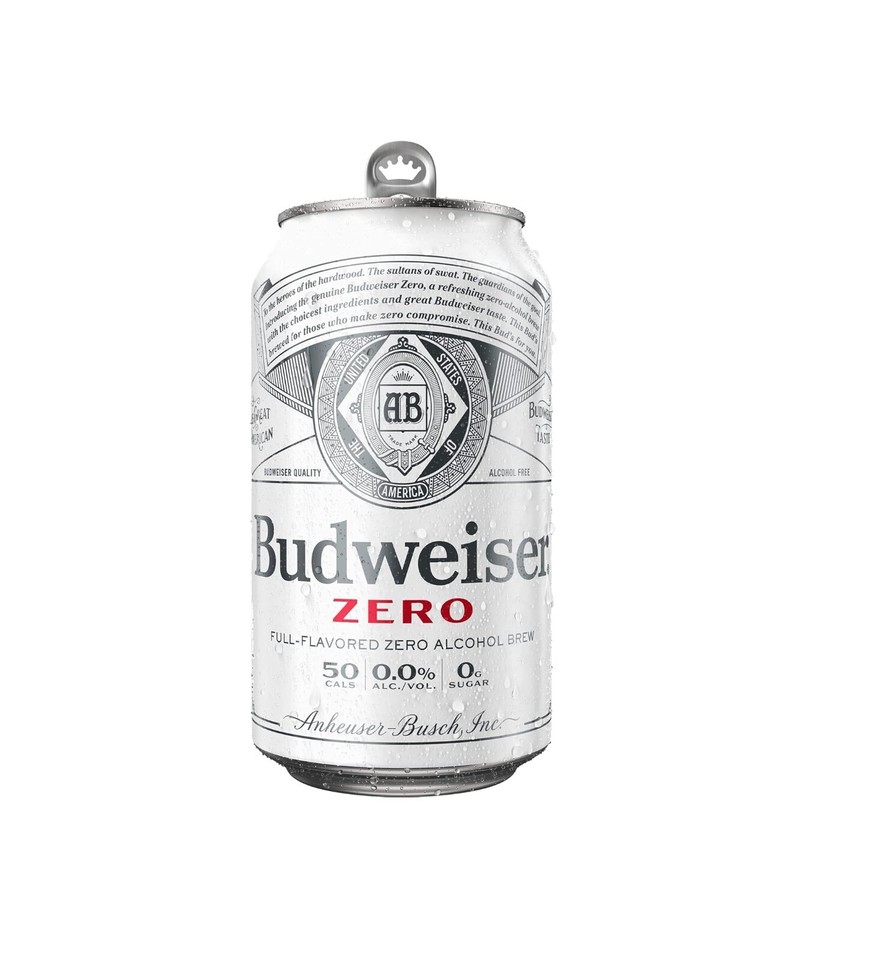 Budweiser Full Flavored Zero Alcohol Brew, 0.00 ALC, Non-Alcoholic Beer ...