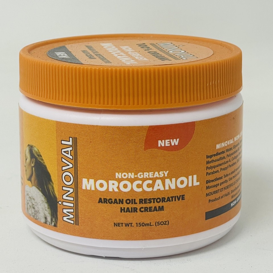 MINOVAL 100% ORGANIC NON-GREASY MOROCCAN OIL ARGAN OIL HAIR CREAM 150ml ...
