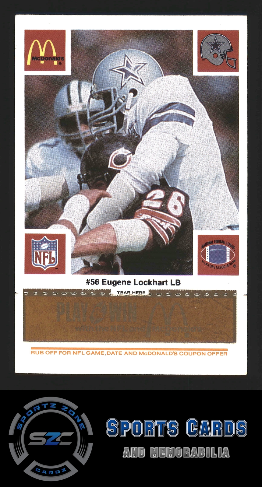 Eugene Lockhart - 1986 McDonald's Dallas Cowboys Gold Tab | eBay