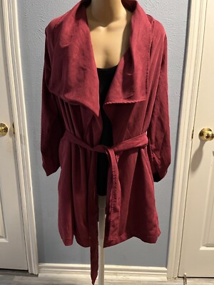 Becool Jacket, Belted,Long Sleeve, Burgundy,Size Medium,nwt | eBay
