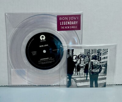 Autograph Art Card / Bon Jovi - Legendary - Clear 7" Single 45rpm, New ...