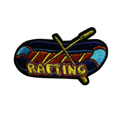 Rafting Embroidered Iron On Patch - Camping Fun 61-H | eBay