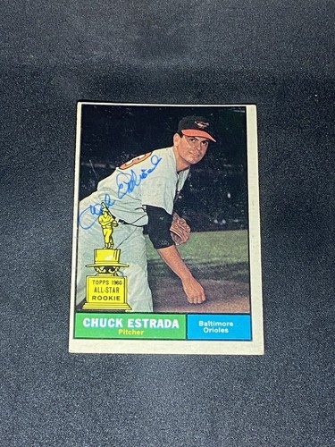 Chuck Estrada 1961 Topps #395 Baltimore Orioles Auto Autographed Signed ...