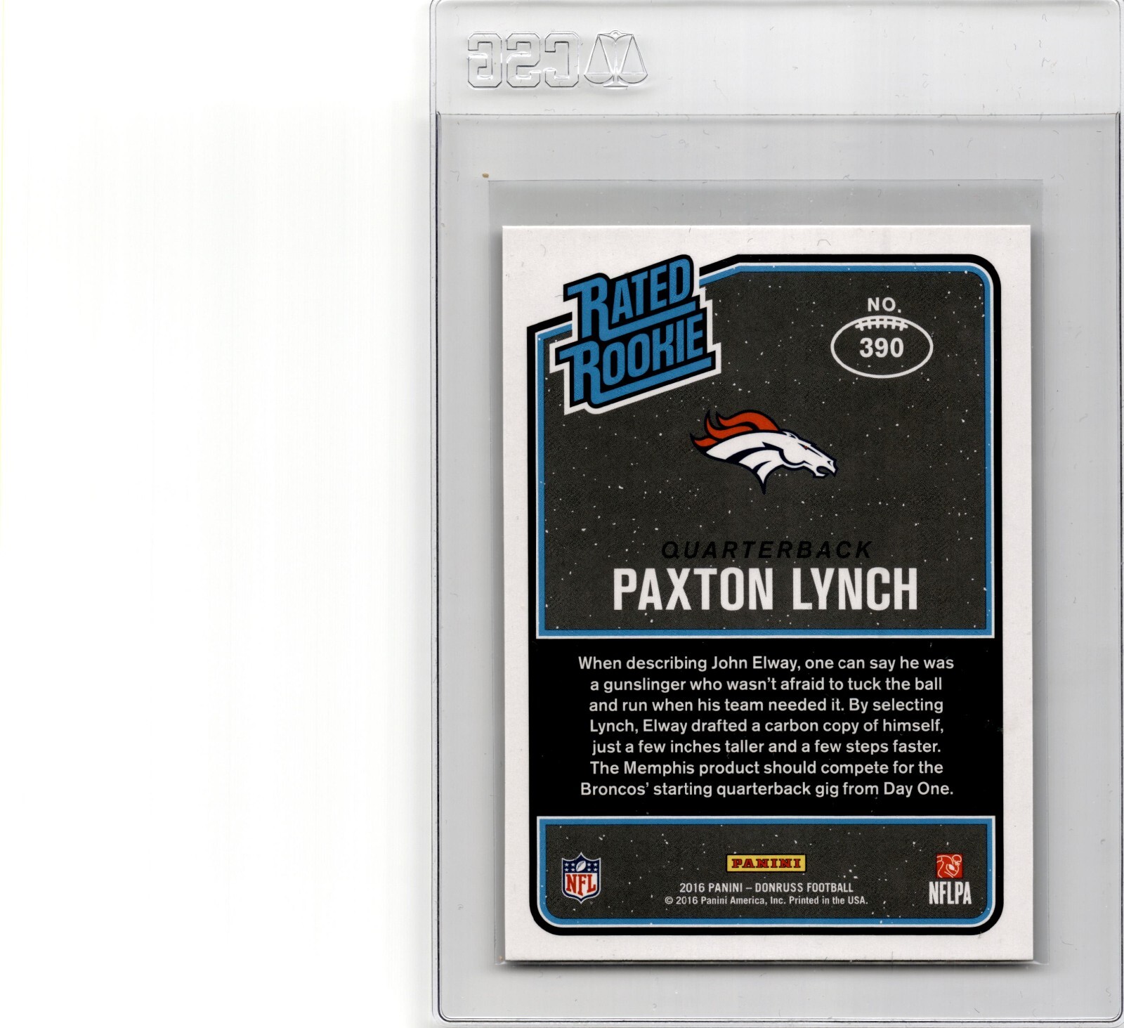 2016 Donruss #390 Paxton Lynch Rated Rookie RC Denver Broncos | eBay