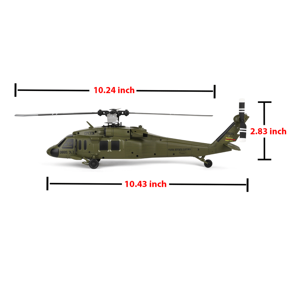 WLTOYS XK K170 Brushless 4-CH RC Helicopter,UH-60L Blackhawk with Light ...