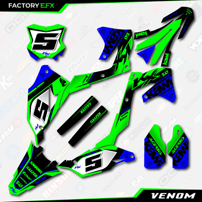 Green & Blue Venom Graphics Kit fits 21-24 Kawasaki KXF250 KXF 250 ...
