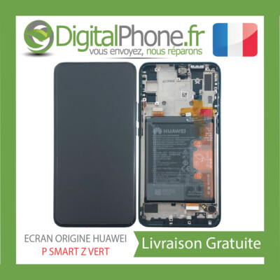 ECRAN LCD + CHASSIS & BATTERIE HUAWEI P SMART Z (STK-LX1) VERT ...