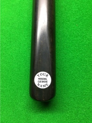 HAND MADE PERSONALISED SNOOKER OR POOL CUE BADGE DISC & CUE MAKER BADGE ...