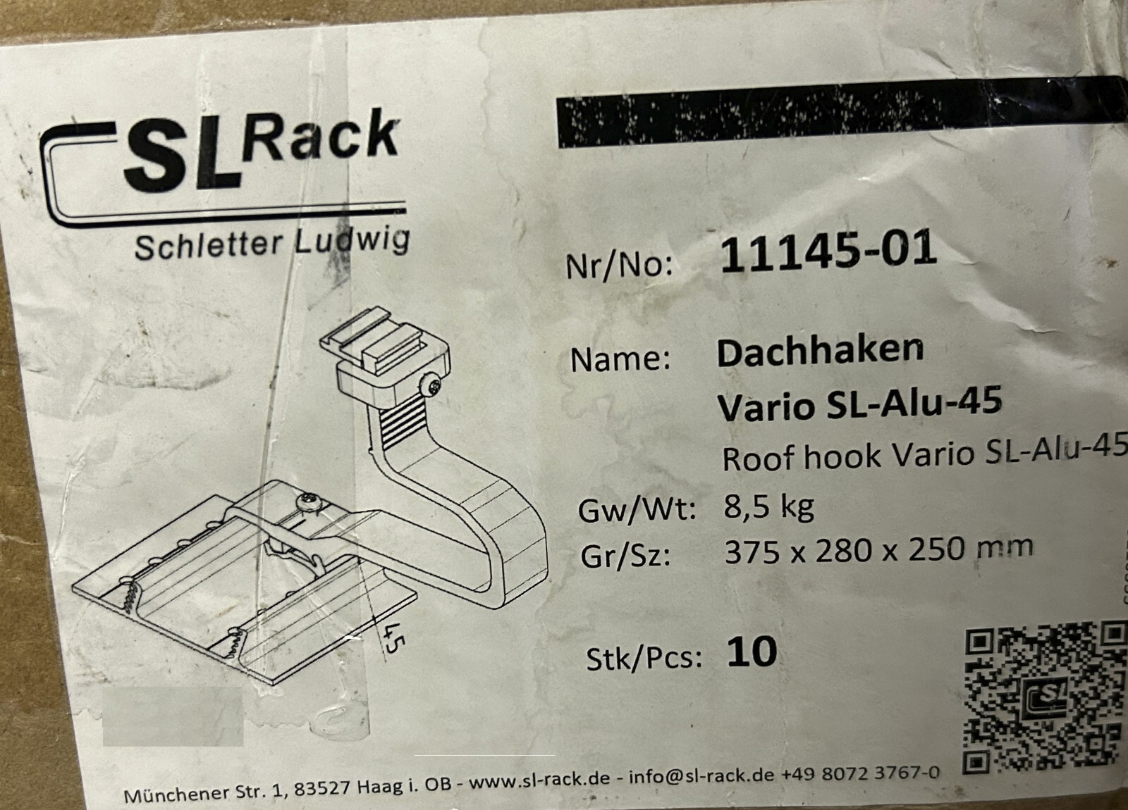 Schletter Dachhaken Vario SL Alu- SL RACK 11145-01 SL Alu-45xVario 45 ...