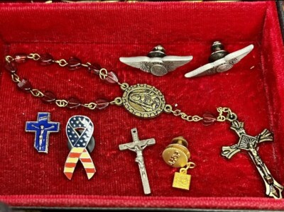 Haunted Vintage Funeral Directors Jewelry Pins W/ Year Tags Cross ...