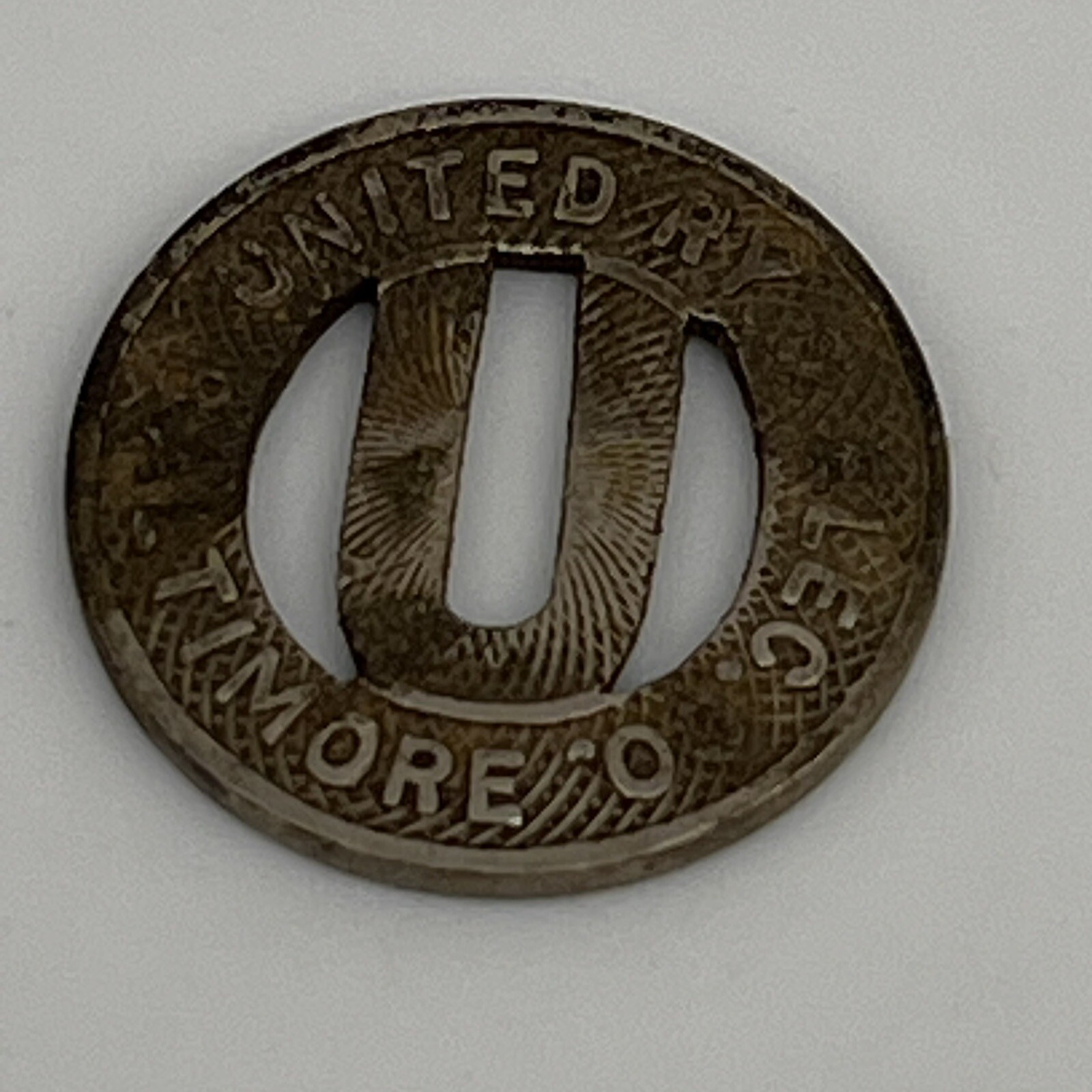 1919 UNITED RY & ELEC CO BALTIMORE Train Streetcar Bus Transit Token NO ...