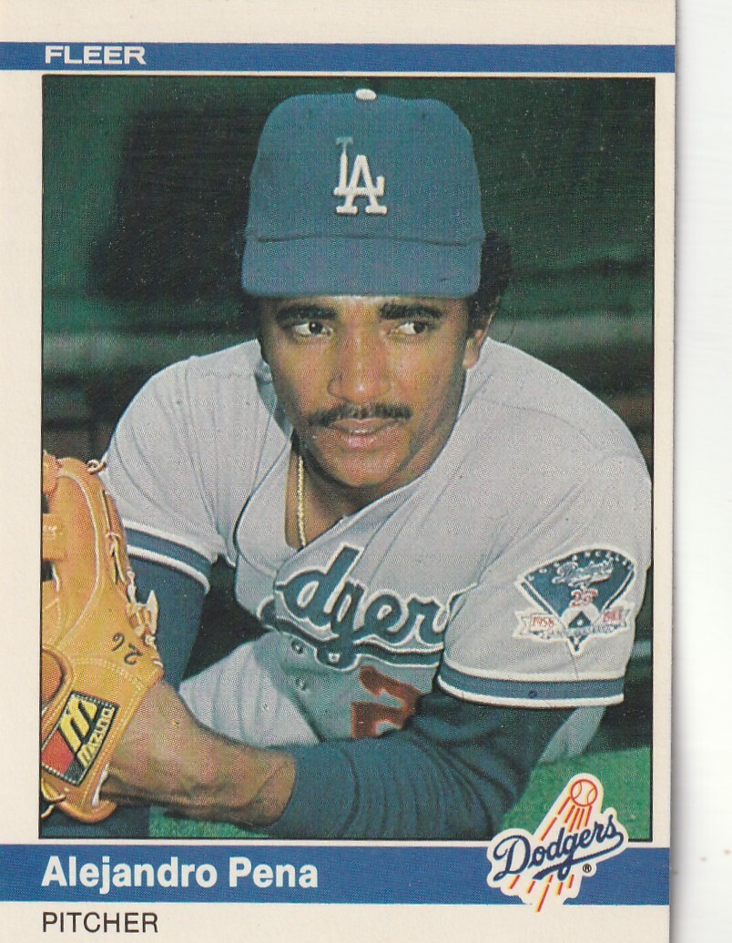 FREE SHIPPING-MINT-1984 Fleer Alejandro Pena #109 PLUS DODGERS BONUS ...