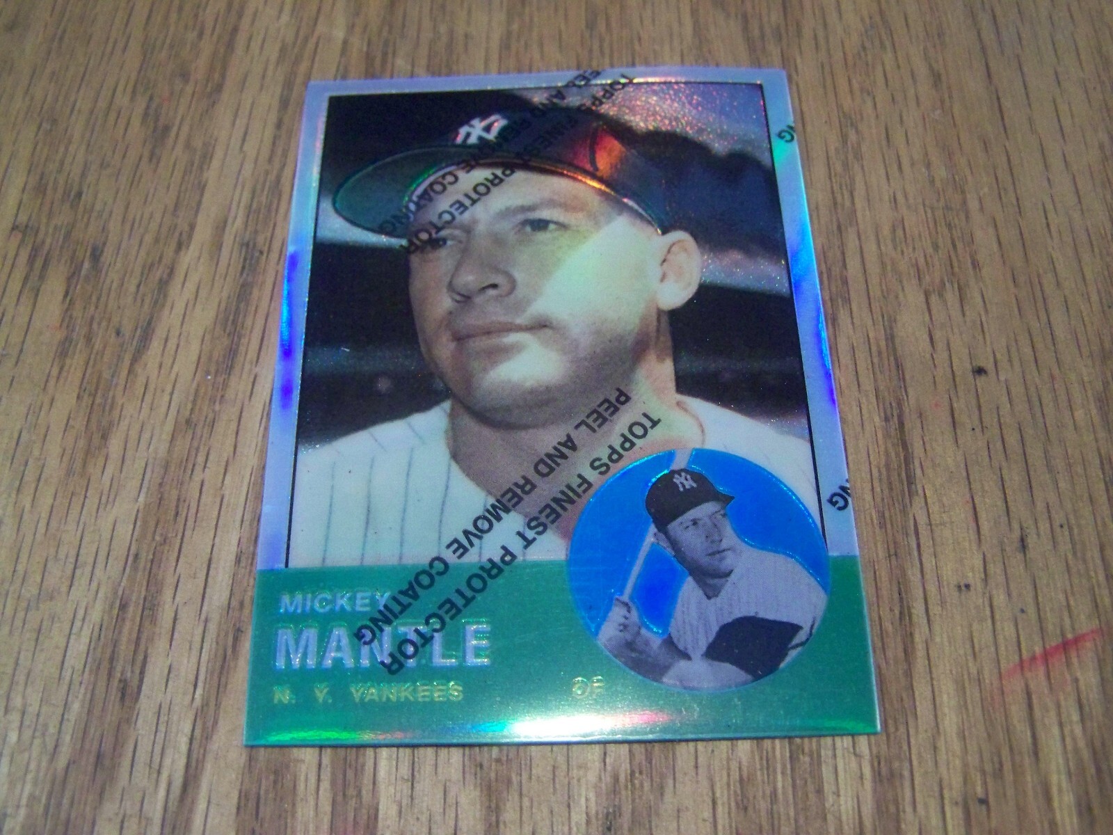 MICKEY MANTLE REFRACTOR 1996 TOPPS COMMEMORATIVE SET CARD BASEBALL CARD ...