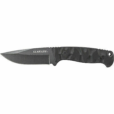 Schrade Fixed Blade Knife Full Tang 65mn Carbon G-10 Handle Belt Sheath ...