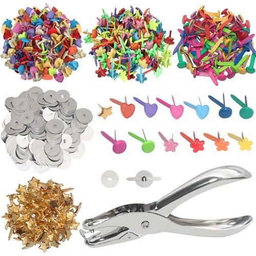 400 PCS Mini Brad Paper Brads Fastener Multicolor Metal Split Pins ...