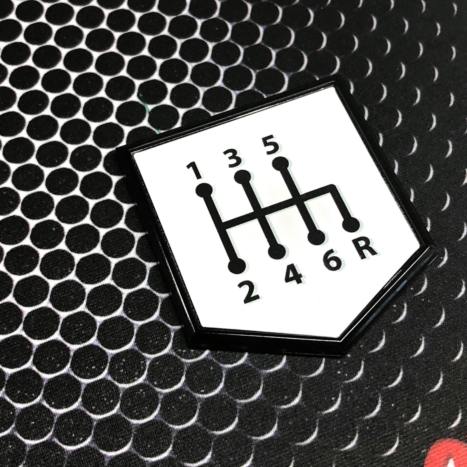 Manual shift Decal 6 speed RBACK Car Domed BLACK Emblem WHITE Sticker 2 ...