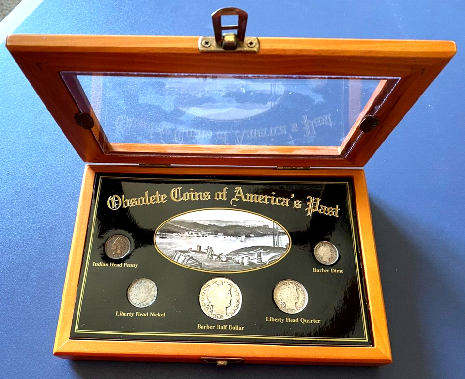 "Obsolete Coins of America's Past" in presentation maple box | eBay