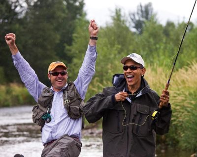 PRESIDENT BARACK OBAMA FLY FISHING IN MONTANA 8x10 GLOSSY PHOTO PRINT ...
