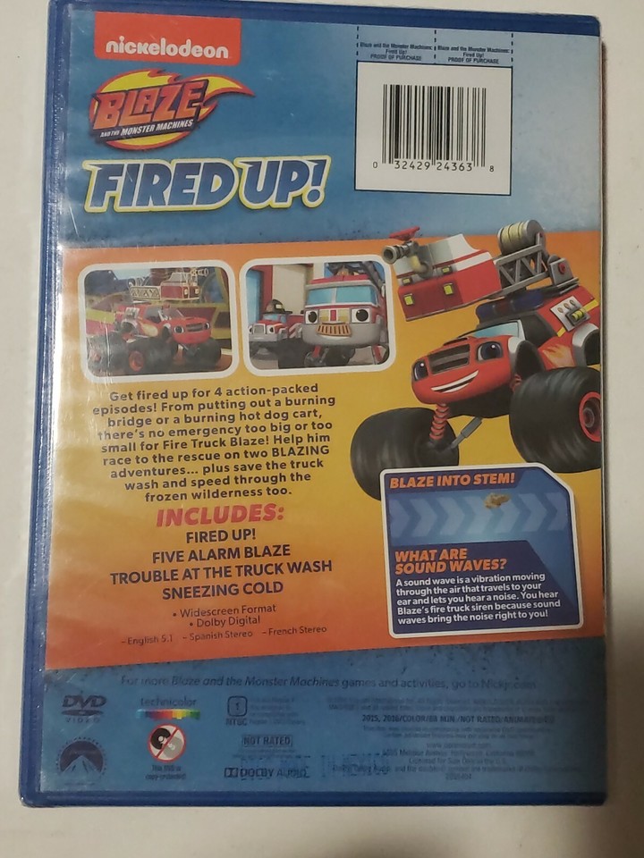 🔥🔥 Blaze and the Monster Machines: Fired Up (DVD, 2016)NEW SEALED SHIPS ...