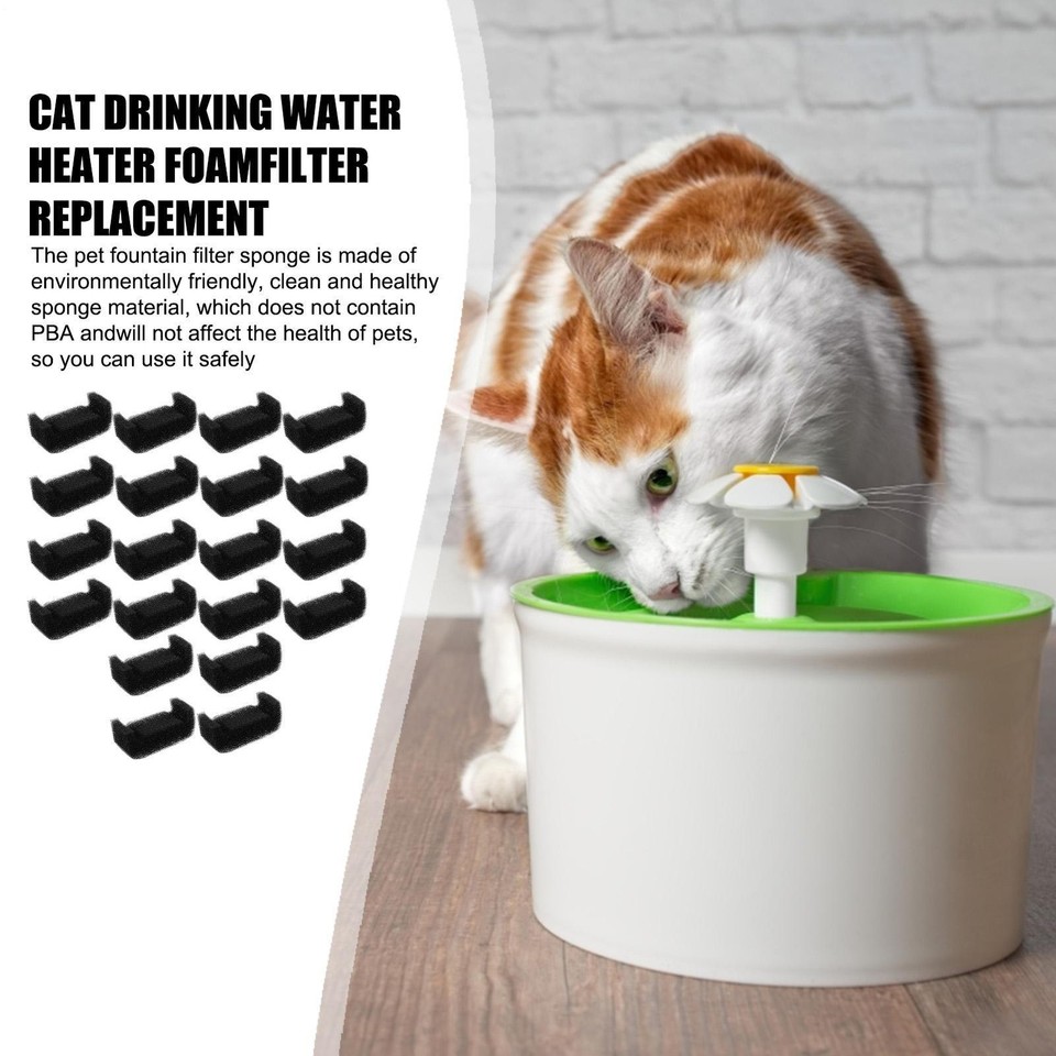 20Pcs Pet Water Filter Sponge Cat Fountain Filter Replacement Foam ...