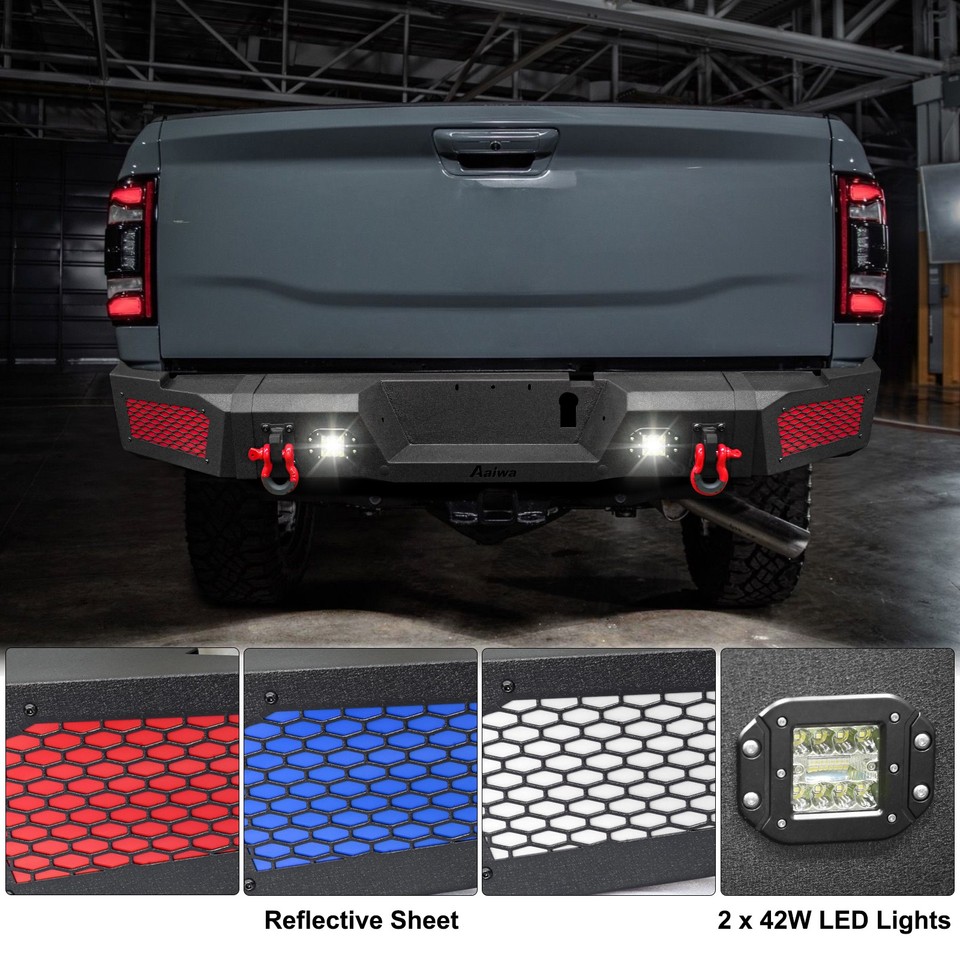 Front Rear Bumper For 2019-2024 Dodge Ram 2500 3500 w/Winch Plate LED ...
