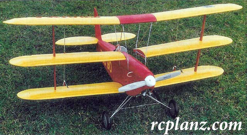 R/C AIRPLANE PLANS & PATTERNS: Troika 47" Wingspan - .50 RC Triplane ...