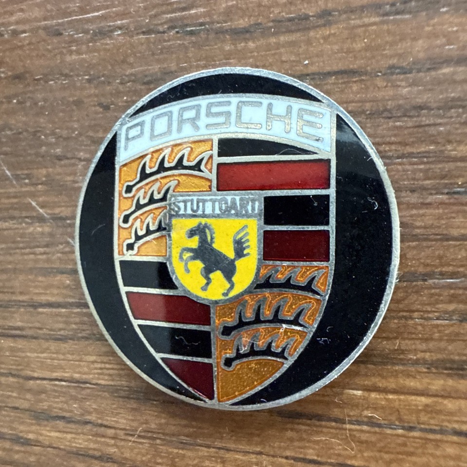 Vintage Porsche Crest Badge Pin 1.25” Logo Stuttgart Emblem JAPAN ...