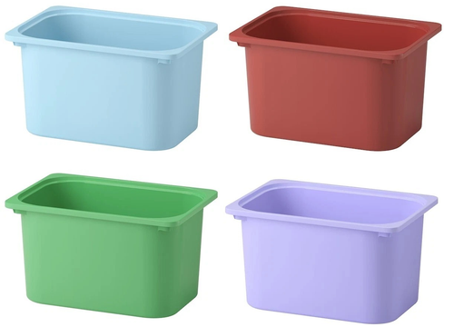 2x Trofast Plastic Storage Box Organiser 42x23cm Home Toy Shelf ...