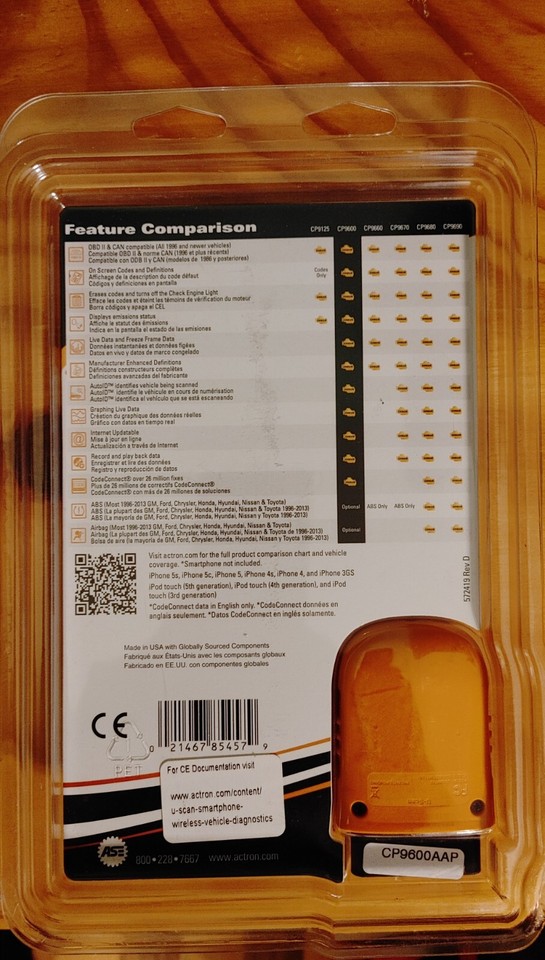 Actron CP9600 U-Scan OBD II & CAN Wireless Smart Phone Interface Scan 21467854579| eBay