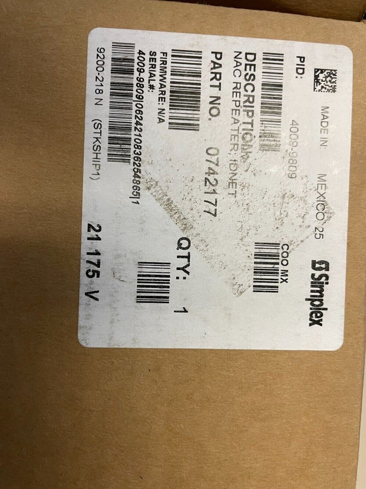 Simplex 4009-9809 IDNet Repeater - Same Day Shipping (SEALED) | eBay