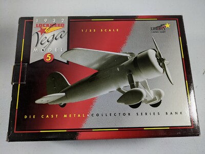 1932 Lockheed Vega Model 5 DieCast Airplane Collector Series Bank NIB ...
