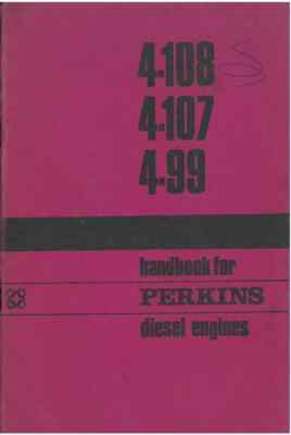 Perkins Diesel Engine 4.108 4.107 & 4.99 Operators Manual | eBay