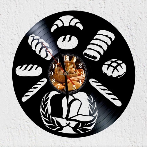 Big clock Bakery Pastry shop decoration vinyl record baker pastry chef ...