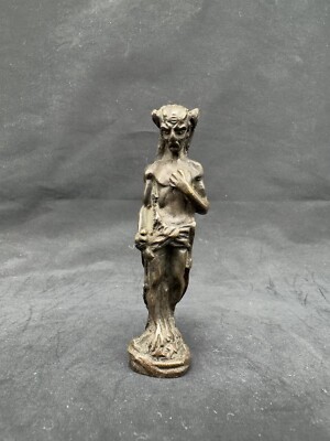 Antique Small bronze devil holding a dagger statue, 3 3/8" tall | eBay