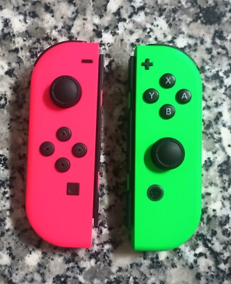 Genuine Authentic LEFT & RIGHT NEON PINK/NEON GREEN Wireless Joy-Cons ...