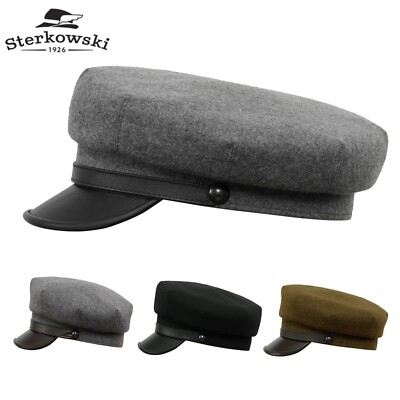 Sterkowski MOTO Wool Brando Cap Motorcycle Peaked Newsboy Rider Wild ...