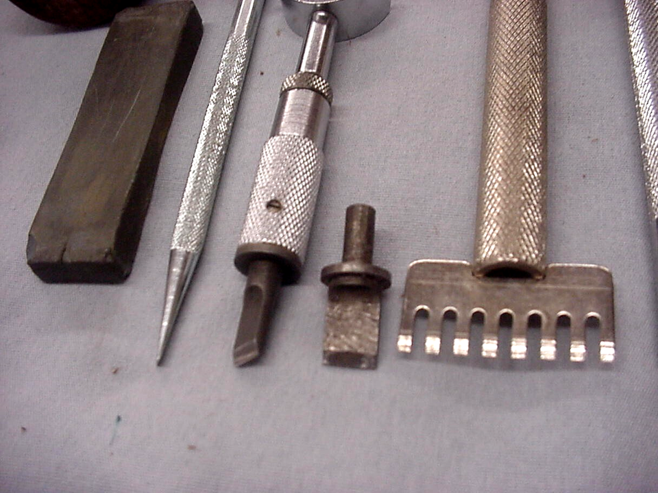Craftool Lot of Leather Working Punch Stamps Tools Embossing Hammer ...