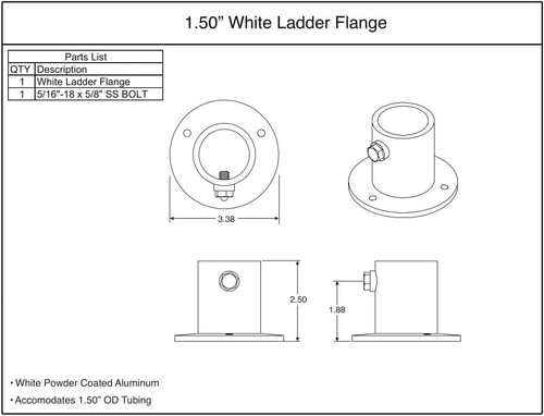 Swimline Cast Aluminum Above Ground Pool Ladder Replacement Deck Flange ...