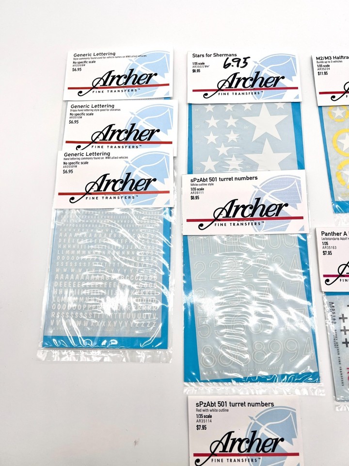 Lot of Archer Fine Transfers - Various Military Decals 8 Packs | eBay