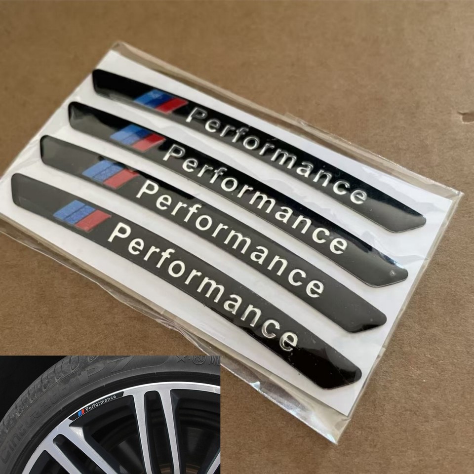 for BMW Performance Wheels Aluminum Sticker Badge Emblem M Sport black ...