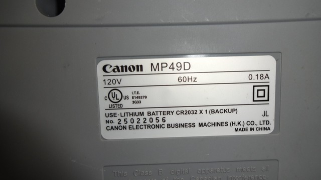 Canon MP49D Printing Calculator Adding Machine Clock and Calendar for ...