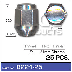 NICE PRODUCTS Chrome Nut B221-25 B221-25 | eBay