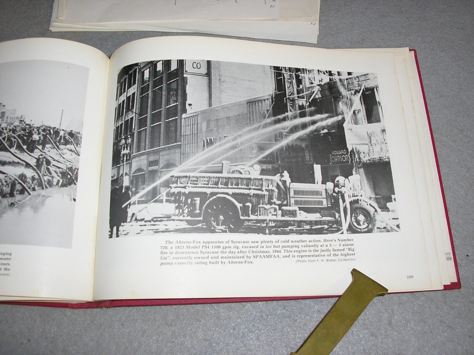 Vintage Fire Fighting Book Ahrens Fox Album Trucks Engines Apparatus w ...