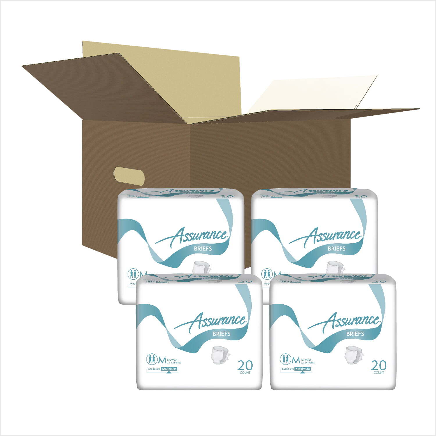 Assurance Unisex Incontinence Briefs with Tabs, Maximum Absorbency, M ...