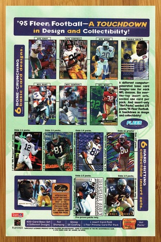 1995 Fleer/Flair Football Trading Cards Vintage Print Ad/Poster NFL ...