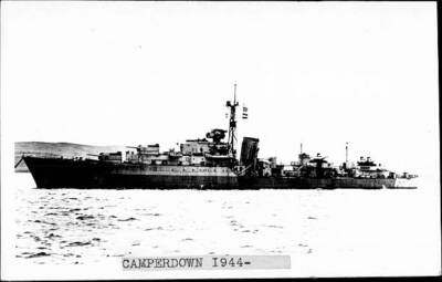 British Royal Navy Battleship Destroyer HMS Camperdown SHIPPING OLD ...